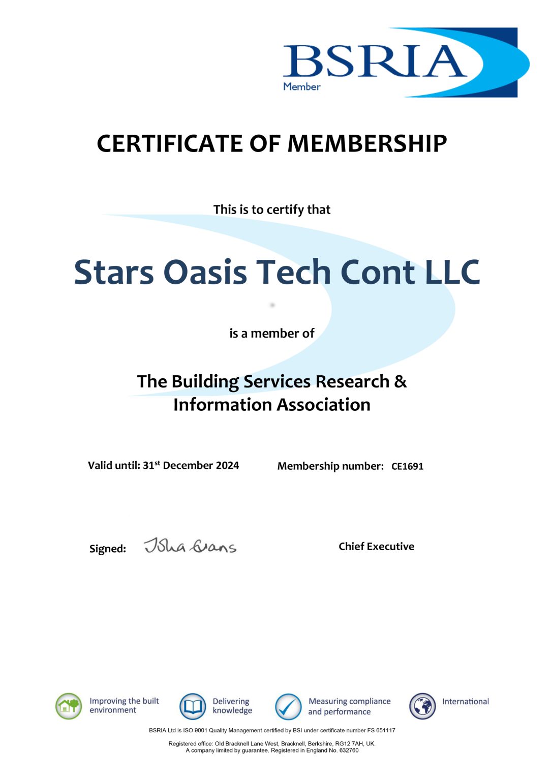 BSRIA - Stars Oasis Tech. Cont. LLC (OTEC)